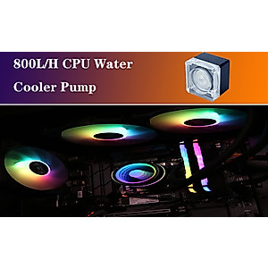 CPU Water Cooler Pump,Pump for PC Water Cooling Systems-Support PWM -800L/H-G1/4 Threaded Hole