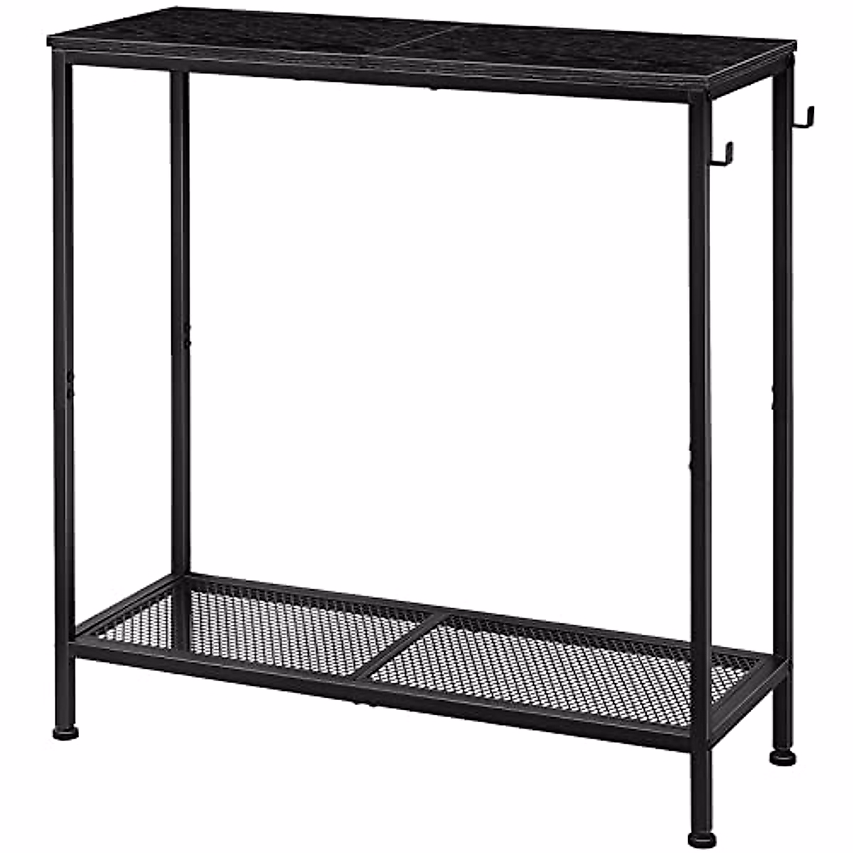 ETELI Black Console Table Small Entryway Table with Storage Shelf Narrow Sofa Side Table Industrial Hallway Table for Living Room Bedroom Foyer Entrance