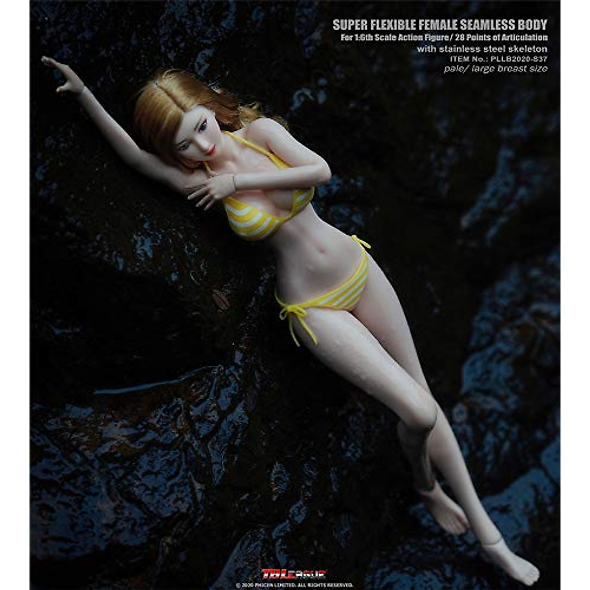 HiPlay TBLeague Seamless Action Figure Anime Girl Body Type and Large Bust 1:6 Scale S37(Pale, with Head)