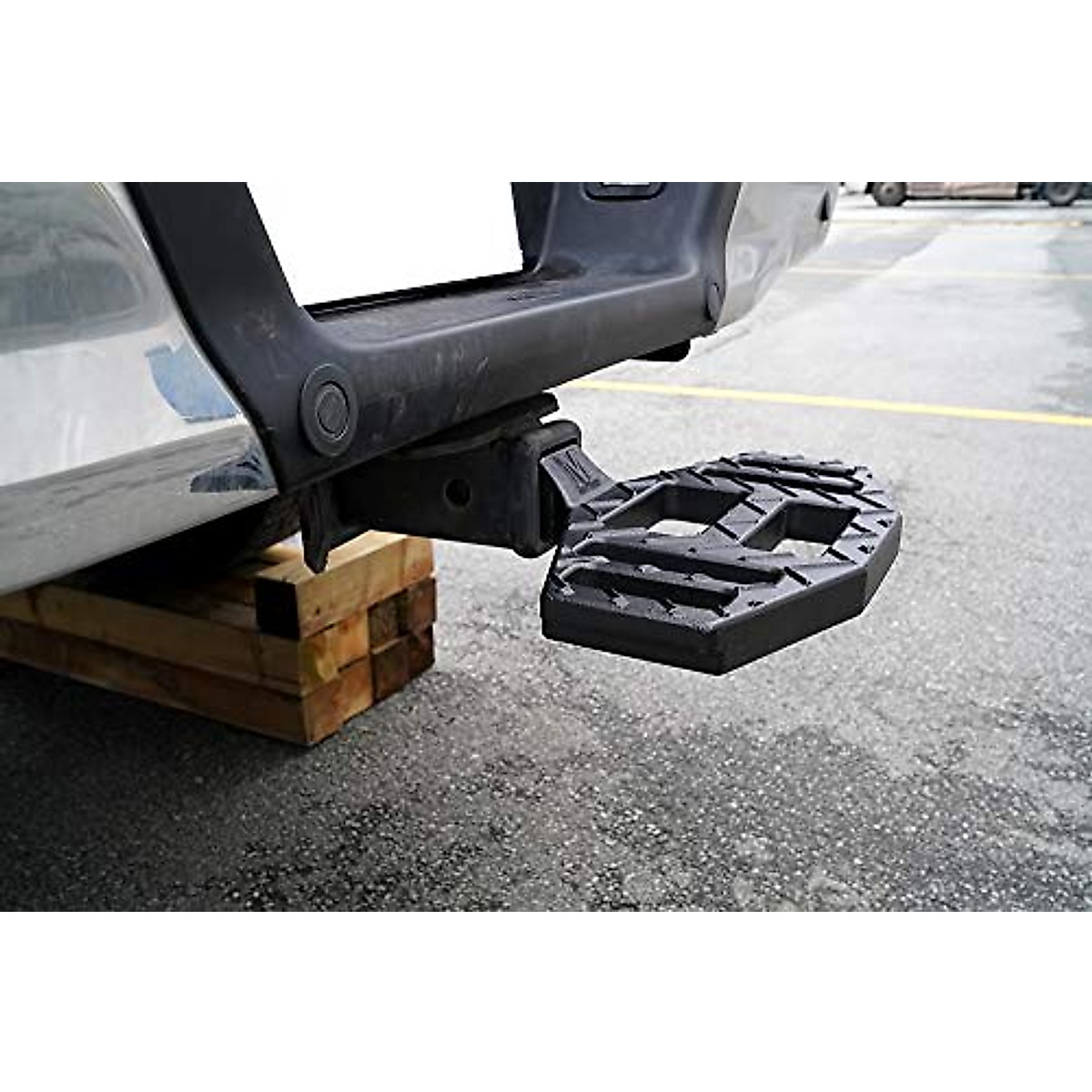 APS Hammer Forged Carbon Steel Black 2-inch Hitch Step Compatible with Class 3 Receiver Hitch (Bumper Guard Bumper Protector Bumper Step)