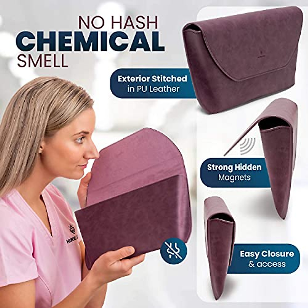 BJÖRN HALL Stethoscope Case for Nurses | Littman Classic III MDF | Nursing Personalized Leather Carry Travel Accessories | Nurse Women Men Bag | Fits Essentials Badge Reel Pen Charms | Crushed Violet