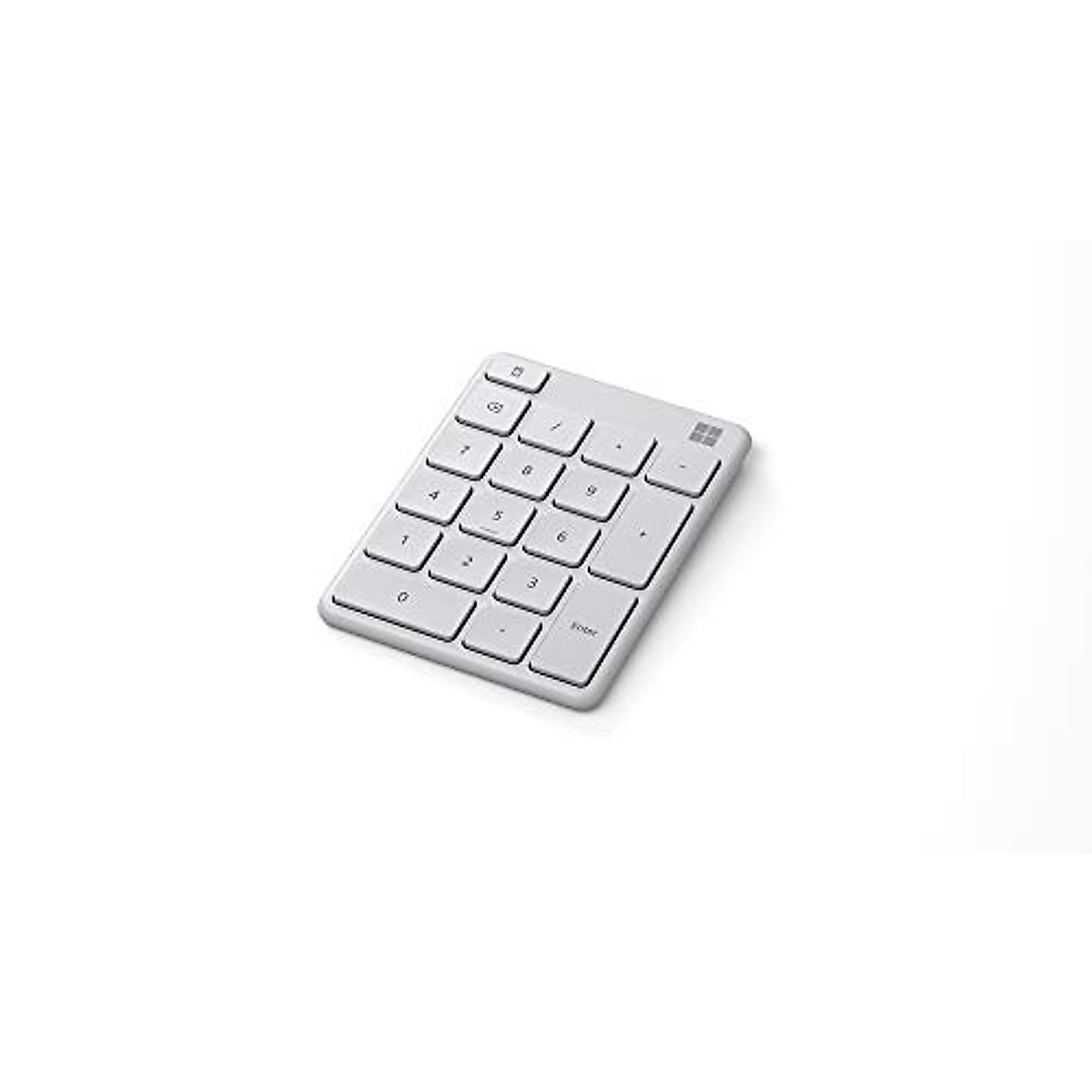 Microsoft Number Pad - Glacier. Standalone Number Pad for Numeric Input. Wireless, Bluetooth 18-Key Number Pad with Up to 24 Months Battery Life