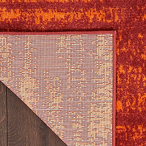 Nourison Essentials Indoor/Outdoor Solid Abstract Red 9' x 12' Area Rug, Easy Cleaning, Non Shedding, Bed Room, Living Room, Dining Room, Backyard, Deck, Patio (9x12)
