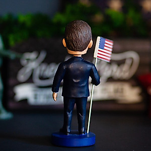 Governor Ron Desantis Bobblehead Collectible | 7” Tall Resin Figurine of Desantis Holding an American Flag | Governor Desantis Bobble