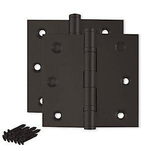 Finsbury Hardware Heavy Duty Door Hinge Bronze Ball Bearing 3.5 x 3.5 Inch Solid Brass Heavy Duty - Set of 2 Hinges (Oil-Rubbed Bronze)