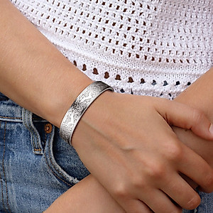 FaithHeart Viking Wolf Cuff Bracelet for Male Stainless Steel Punk Celtic Knot Norse Jewelry