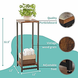VonDream Tall Plant Stands Indoor, 2 Tier Pedestal Stand, Corner Plant Stands for Indoor Plants Multiple, Small Side Table for Indoor Plants, Tall Plant Table