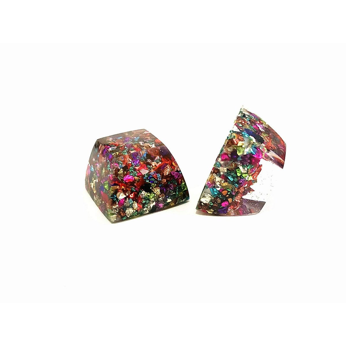 Handmade DSA Shinning Gem Resin Sequined Keycap OEM Profile for Cherry MX RGB Switch Gaming Mechanical Keyboards