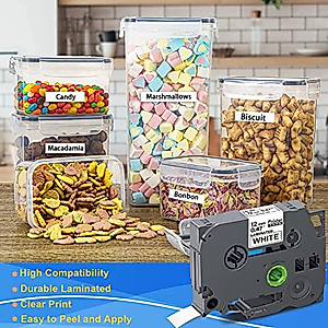 Pristar PS100E Label Maker with 7 Tapes 12mm 0.47 Laminated White, Handheld Labeler with Keyboard, Easy to Use for Tze 3.5-12mm Tapes, Multiple Line Labeling, Home Office Industrial Label Machine