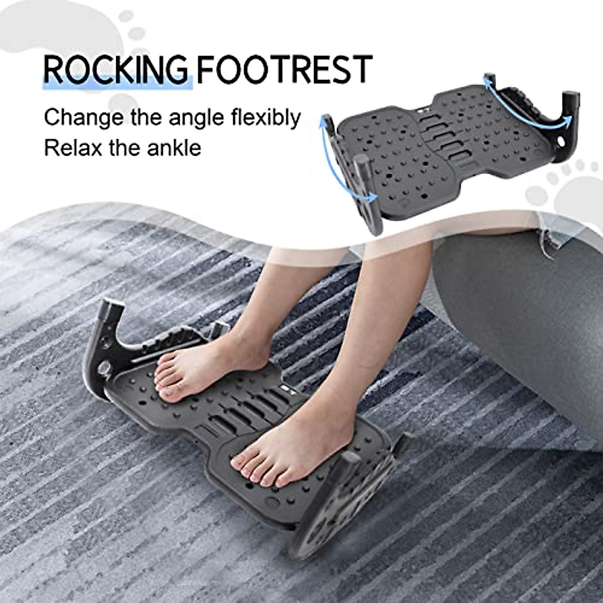 Under Desk Foot Rest: Rocker, Massage, Relieve Fatigue