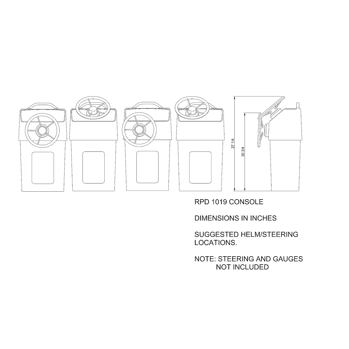RPD Revolution Product Development 1019 Boat Console, Small, OD Green
