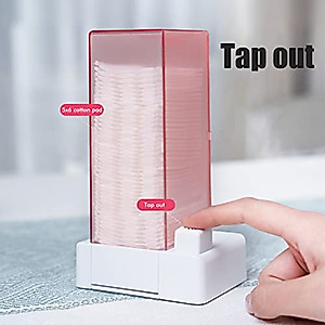 KLEOAD Automatic Cotton Pad Dispenser, Press Out Makeup Cotton Square Holder Dispenser Vanity Makeup Cotton Pads Organizer, Cosmetic Cotton Pad Organizer, Automatic Cotton Pad Holder