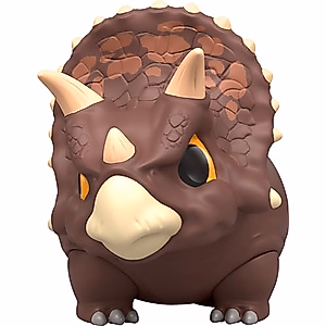 Mattel Jurassic World Bite Club Dinosaur Action Figure & Accessory, Triceratops Chubby-Stylized Toy Collectible