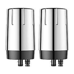 2-Pack Water Filter Replacement for Brita Faucet Filtration System, BPA-Free, NSF Certified to Reduce Chlorine and Lead, Replace On-Tap Faucet Mount Water Filter, Chrome