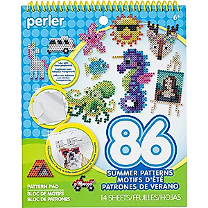 Perler Instruction Pad for Fuse Beads, 86 Patterns, Summertime Fun Piece