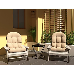 BOSSIMA Outdoor Patio Adirondack Chair Cushions Tufted Round Corner Taupe