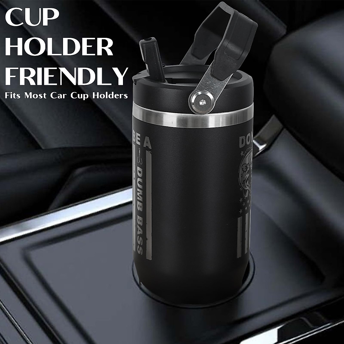 qchdln Fisherman Gifts For Men - Cool American Flag Cup - 30oz Insulated Fishing Tumbler with Handle - Fathers Day,Birthday,Christmas Gifts for Dad,Grandpa,Husband,Uncle