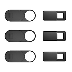 Webcam Cover 6-Pack, Web Camera Cover Slide Ultra-Thin for Laptop, iMac, MacBook Pro, Mac, Computer, Smart Phone, Tablets Slider Camera Blocker Protect Your Privacy & Security (Black)