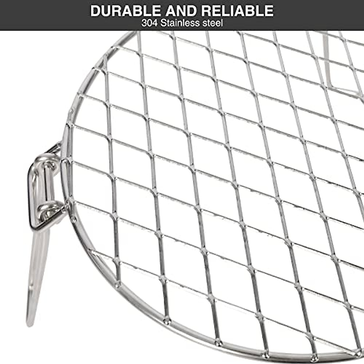 REDCAMP Stainless Campfire Grill Steel Grate, Portable Over Fire Camp Grill for Outdoor Open Flame Cooking BBQ with Carry Bag