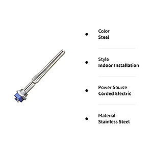 DERNORD 240V 2500W Foldback Water Heater Element Screw-plug Heating Element