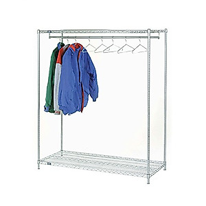 Omega 14" Deep x 72" Wide x 63" High 2 Tier Stationary Chrome Garment Rack