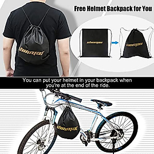 Bike Helmet Women, Shinmax Bicycle Helmet Men with USB Charging Light&Portable Backpack Adjustable Size for Urban Commuter Cycling Helmet Bc-177