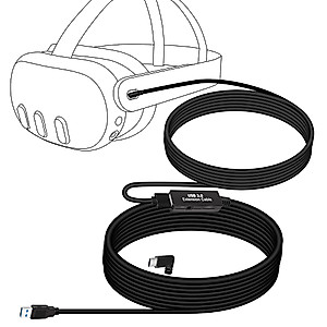 Orzero (1 Set) Total 8M, 26Ft USB Stable Data Cable Compatible for Quest 3, Quest, Quest 2 Link Steam VR, Extension Cable(5M) with Relay Amplifier Chip and USB 3.2 Gen 1 Cable(3M)