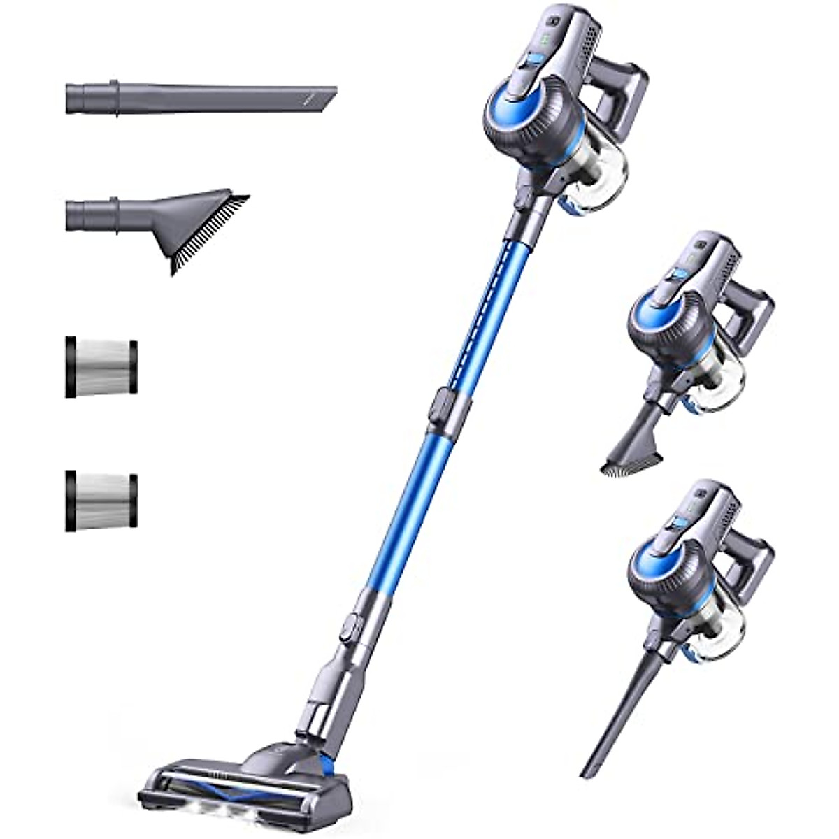 Greenote Cordless Vacuum Cleaner, 23000PA Stick Vacuum 4 in 1, 200W with Dual Digital Motor LED Headlights, 35 Mins Runtime, Handheld Lightweight Vacuum for Home Hard Floor Carpet Pet Car