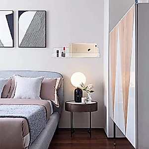 Cerpourt 8 Pack 12'' Clear Vinyl Record Display Shelf,Acrylic Album Vinyl Record Holder Wall Mount and Display Your Favorite LP Records in Style