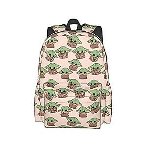 meiystyle Kids Yoda Backpack Student Cute Book Bag Travel Bag Satchel for Boys Girls (Pink)