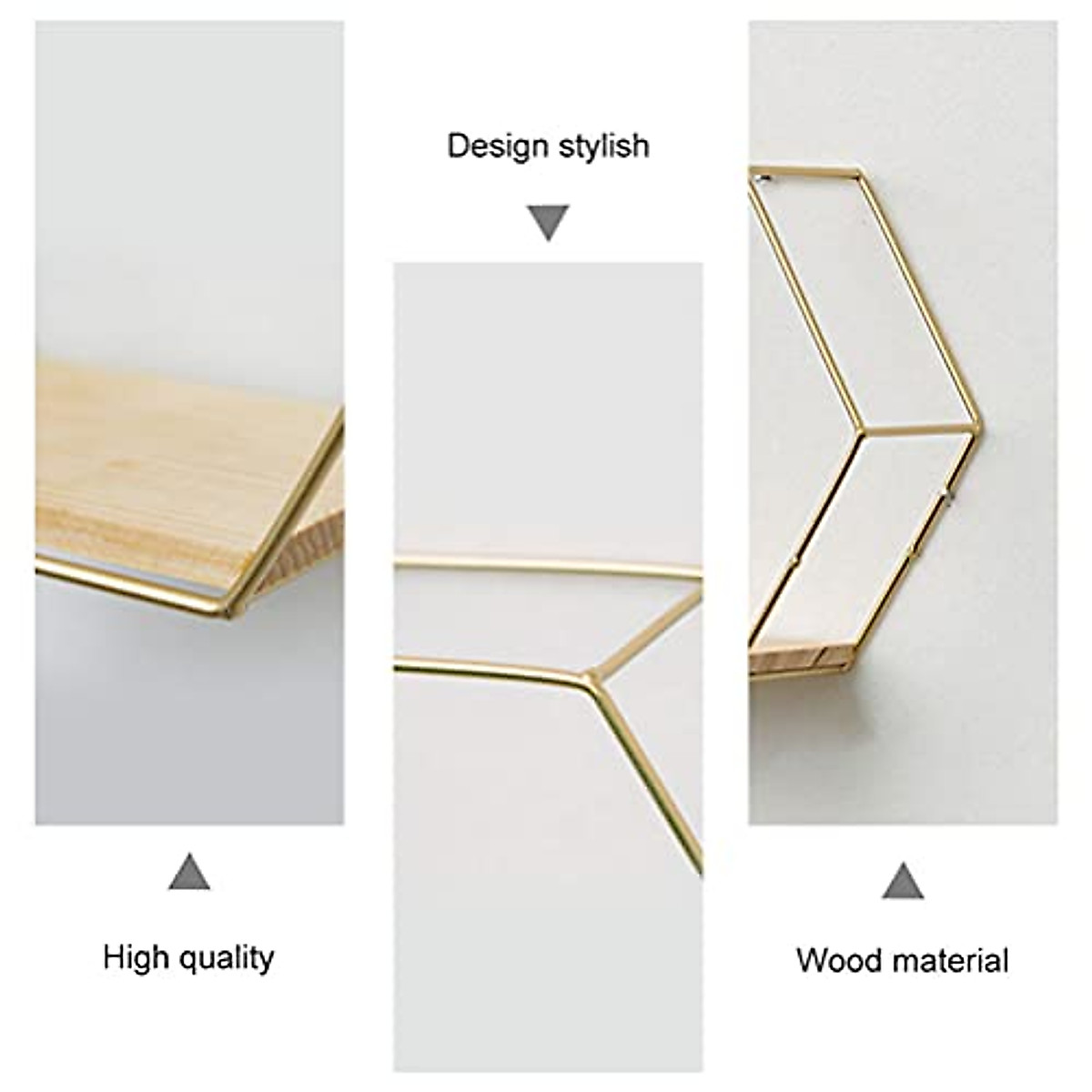 Garneck Hexagonal Floating Shelves Wall Mounted Farmhouse Storage Shelves for Bedroom Living Room Bathroom Kitchen Office Wall Organizer