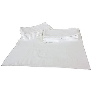 OsoCozy Bleached Birdseye Flat Cloth Diapers - 27.5 x 30.5 Inches, One-Layer Flat Cloth Baby Nappies Made of Soft, Durable 100% Birdseye Weave Cotton - White, 1 Dozen