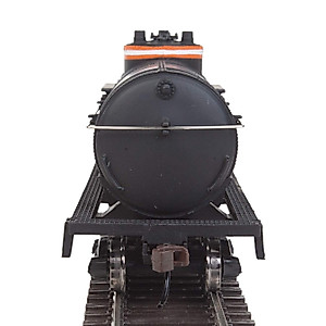 Walthers Trainline HO Scale Model Santa Fe Tank Car, Black/Orange/White
