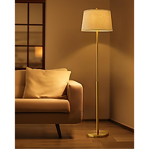 Oneach 61.75" Modern Floor Lamp for Living Room Tall Lamp for Bedroom Gold Floor Lamp with Rotary Switch Industrial Standing Lamp Floor Lamp for Nursery Study Room Office