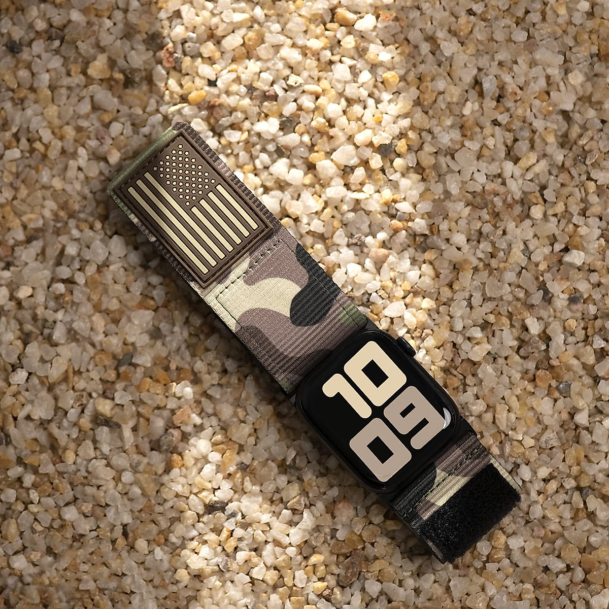 Tefeca Fortitude Series USA Flag Ultrawide Band Compatible with Apple Watch Ultra 2/Ultra 49mm, Series 10 46mm, Series 9/8/7 45mm, SE2/SE/6/5/4 44mm(Camo, XL for 49mm/46mm/44mm/49mm)