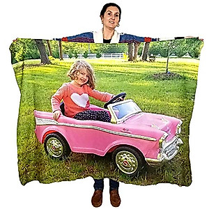 Pure Country Weavers Personalized Lux Fleece Printed Photo Blanket with Sherpa Backing - Customizable Gift Picture Throw - Made in The USA (50x60)