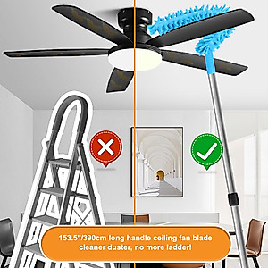 Dualshine 13FT Light Bulb Changer for High Ceilings, Light Bulb Pole Changer with Basket and Suction Cup, Light Bulb Changer with Cleaner, for High Ceilings and Embedded Lights