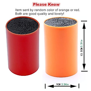 KeepingcooX Small Knife Block Universal Knife Holder without Knives - Convenient Storage for Various Knives and Kitchen Tools with Washable Removable Bristles, Height 13.5 cm/5.3 In (Cylinder)