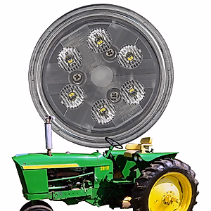 AGP.1978 Round 18W Agriculture LED Work Light,Par 36 LED Light Replace 4410, 4411 Sealed Beam, Tractor LED Lamp Compatible with Allis Chalmers Ford International John Deere Case Tractor Flood 12V