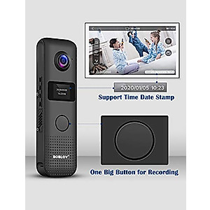 BOBLOV C18 WiFi Small Body Camera, 32GB Outdoor Mini Camera, 1296P Mini Body Worn Camera with OLED Screen, 3.5 Hours 1080P Recording Support WiFi, One Big Button for Recording (Built-in 32G)