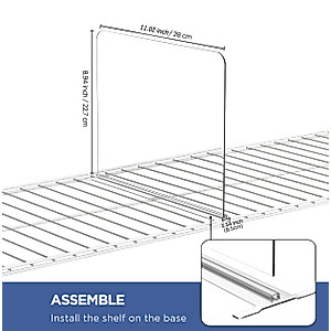 HBlife 6 Pack Acrylic Wire Shelf Dividers, Clear Closet Shelf for Wire Closet, Closet Separator for Shelves Bedroom Sweater Organizer for Closet, Easy to Install