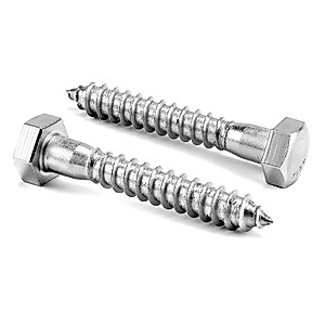 5/16" x 2" Hex Head Lag Screws Bolts 20Pcs 304 Stainless Steel 18-8, Partial Thread, Hexagon Head Wood Screws by SG TZH