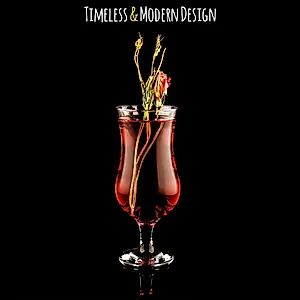 the mask el turko Large Hurricane Glass Set Of 6 Pcs 15.5 Oz / 460 Ml Milkshake,Tall Cocktail Glasses, Mojito, Margarita, Sangria, Pina Colada Glasses, Stemmed Big Coupe Glassware