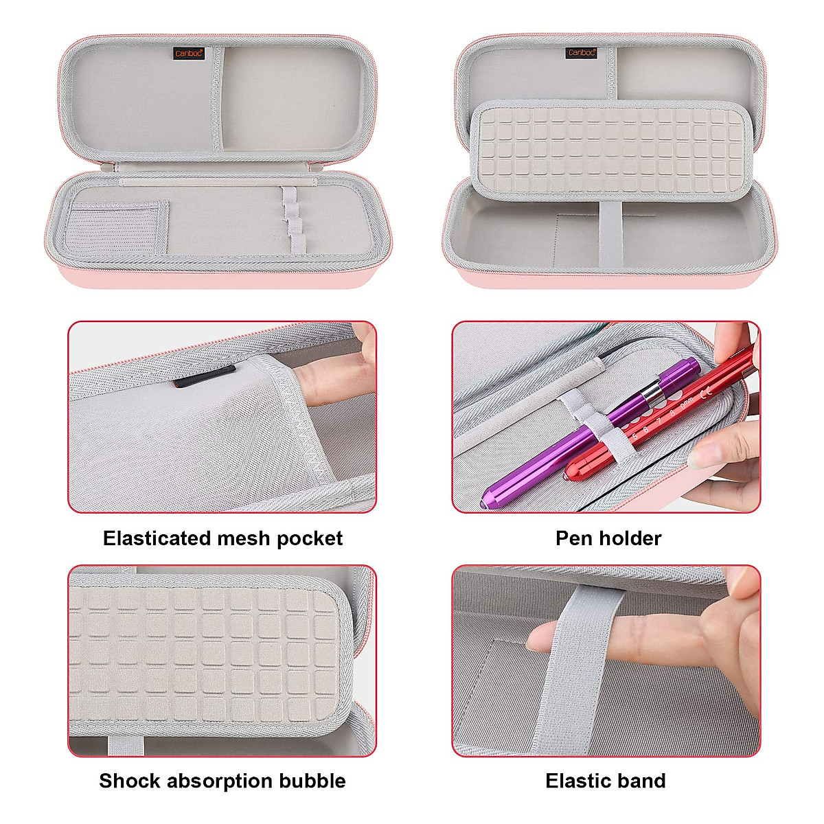 Canboc Stethoscope Carry Case, Hard Stethoscope Case for 3M Littmann Classic III, Lightweight II S.E, Cardiology IV Diagnostic, MDF Acoustica Deluxe Stethoscopes for Nurse Accessories, Rose Gold