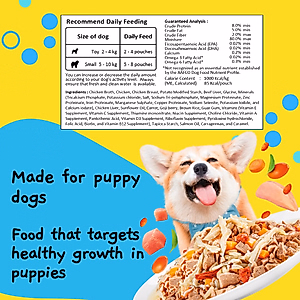 MOOCHIE Soft Puppy Wet Dog Food - Healthy Growth - Real Chicken, Beef, Vegetables & Rice - No Artificial Flavors or Preservative - 12 x 3 oz Pouch