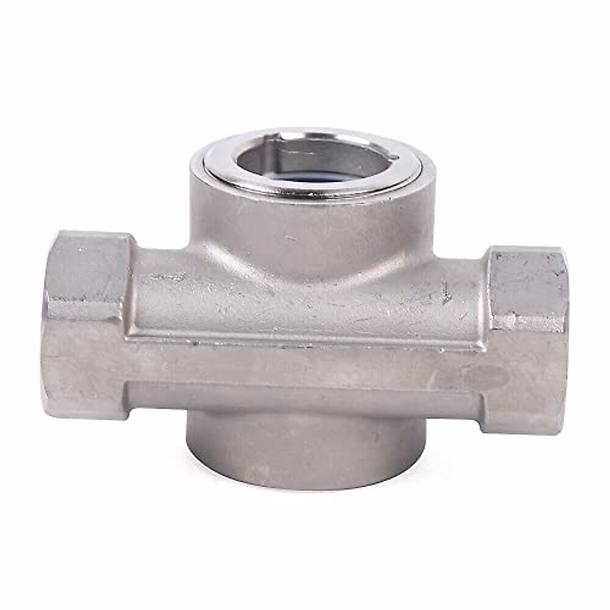 Water Flow Indicator, Stainless Steel 1" NPT Female Thread Sight Flow Indicator with Plastic Impeller