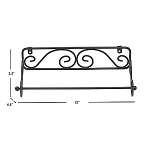 Home Basics Scroll Design Wall Mounted Paper Towel Holder | Great Space Saver | Scroll Collection | Durable Steel