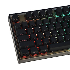 YMDK 133 Key Black White PBT Double Shot Side-lit Shine Through Backlit keycaps OEM Profile for MX Mechanical Keyboard 108 96 87 NJ80 KBD67 ID80 84 68 64 (133 Key Black)