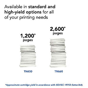 Genuine High Yield Toner Cartridge, TN660, Replacement Black Toner, Page Yield Up to 2,600 Pages (2)