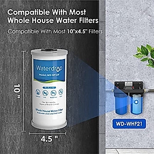 Waterdrop Whole House Water Filter, Iron Filter, Sediment Filter for Well Water, Reduce Manganese, Replacement for Ispring, GE, Waterdrop, Any 10" x 4.5" Whole House Water Filters System, 5 Micron